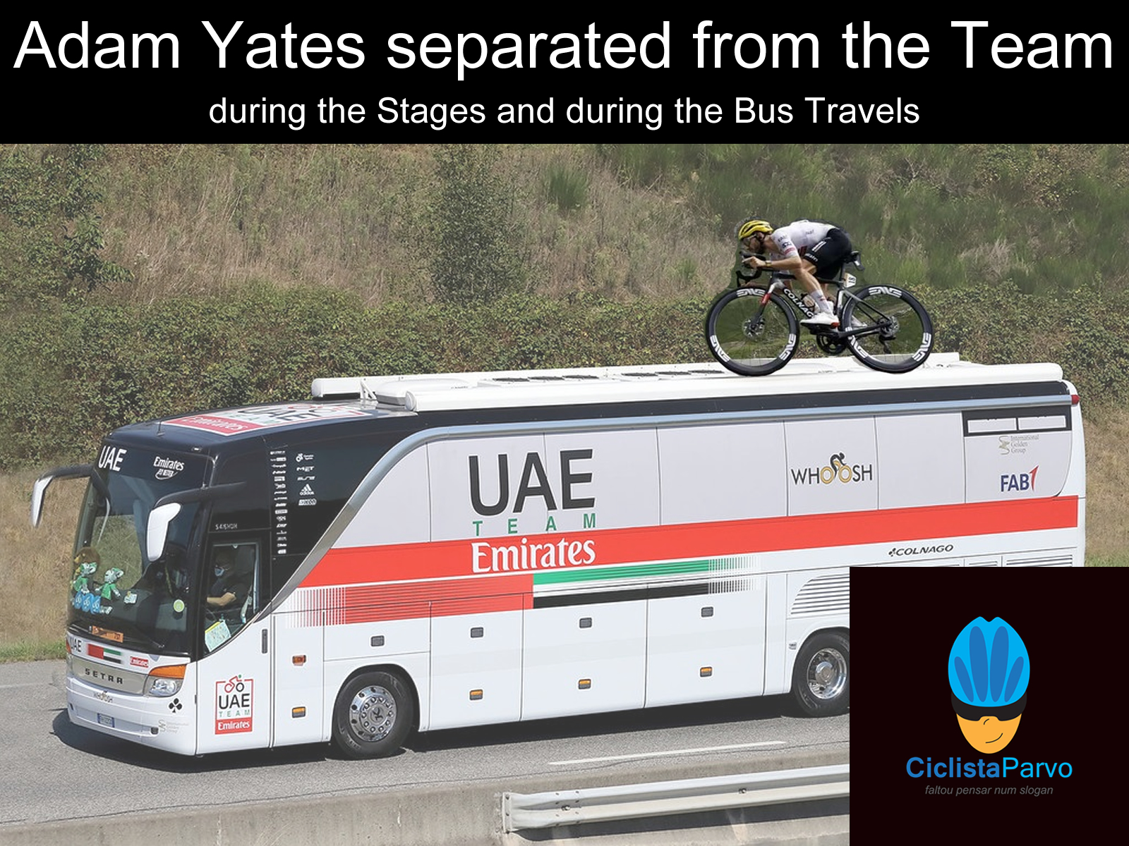 Adam Yates separated from the Team during the Stages and during the Bus ...