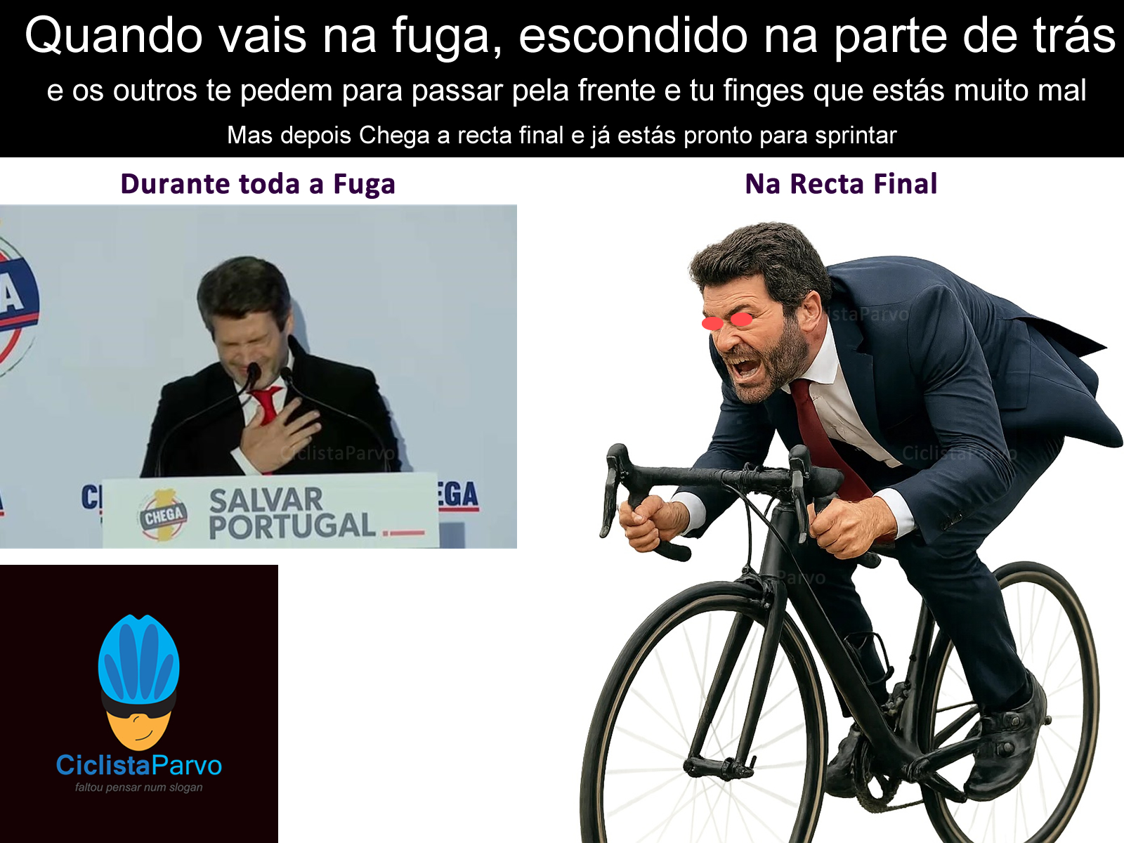 Quando vais na fuga, escondido na parte de trás e os outros te pedem ...